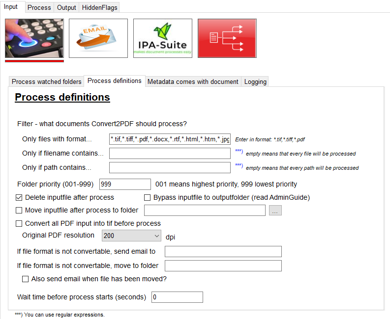 3.1 Input Verzeichnisse - IPA-Suite